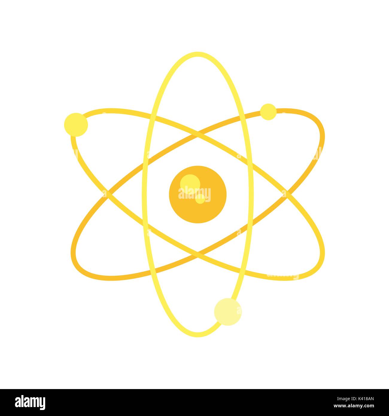 Vector flat style illustration of atom. Icon for web. Isolated on white ...