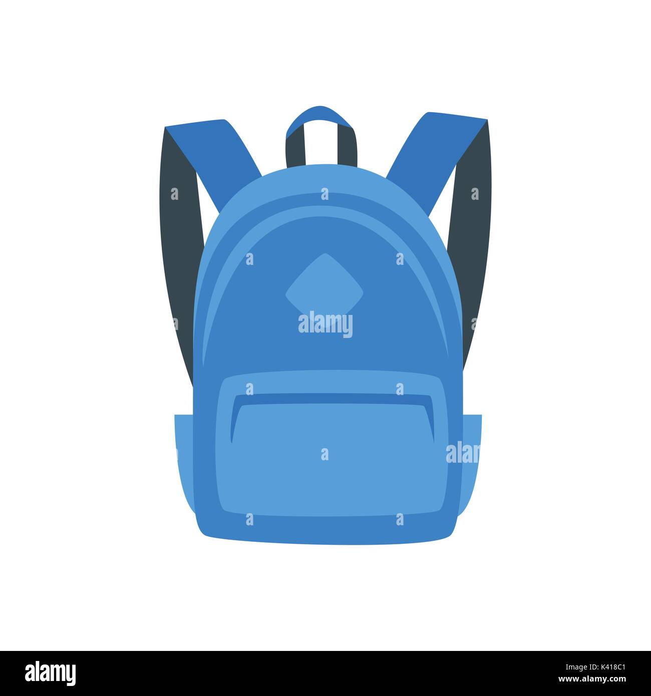Vector cartoon style illustration of blue backpack. Isolated on white ...