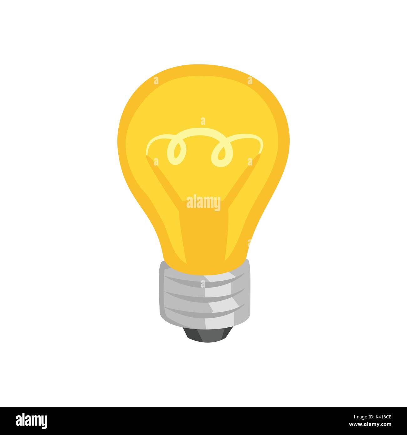 Vector cartoon style illustration of light bulb. Icon for web. Isolated ...