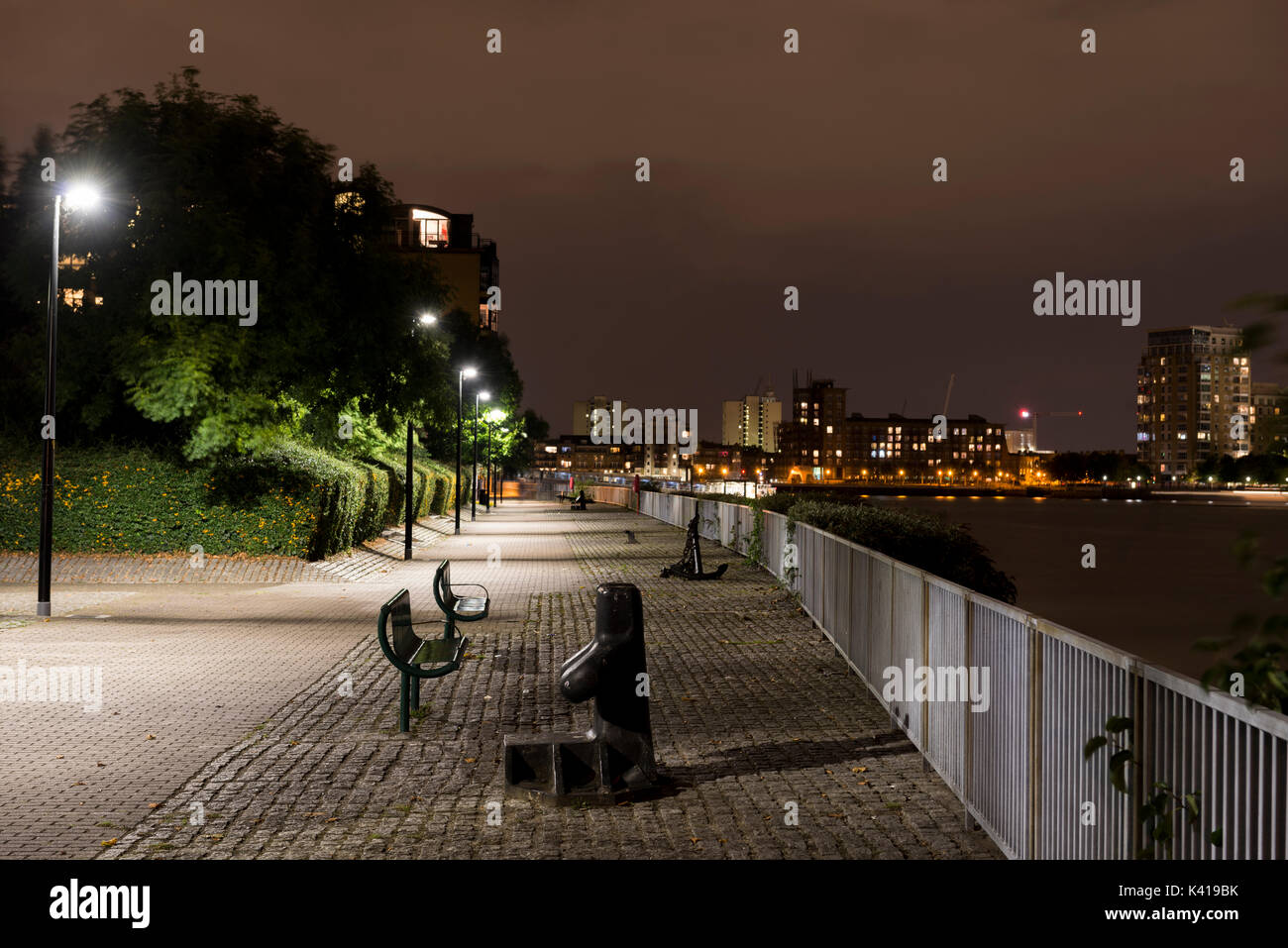 Durands Wharf, London, at night Stock Photo - Alamy