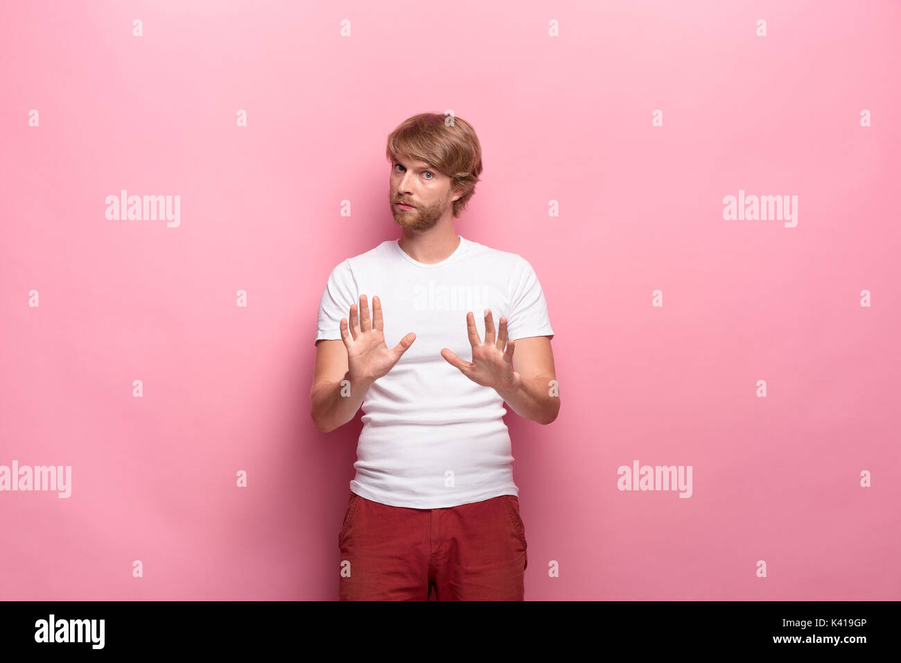 Negative human facial expressions, emotions and feelings. Portrait of ...