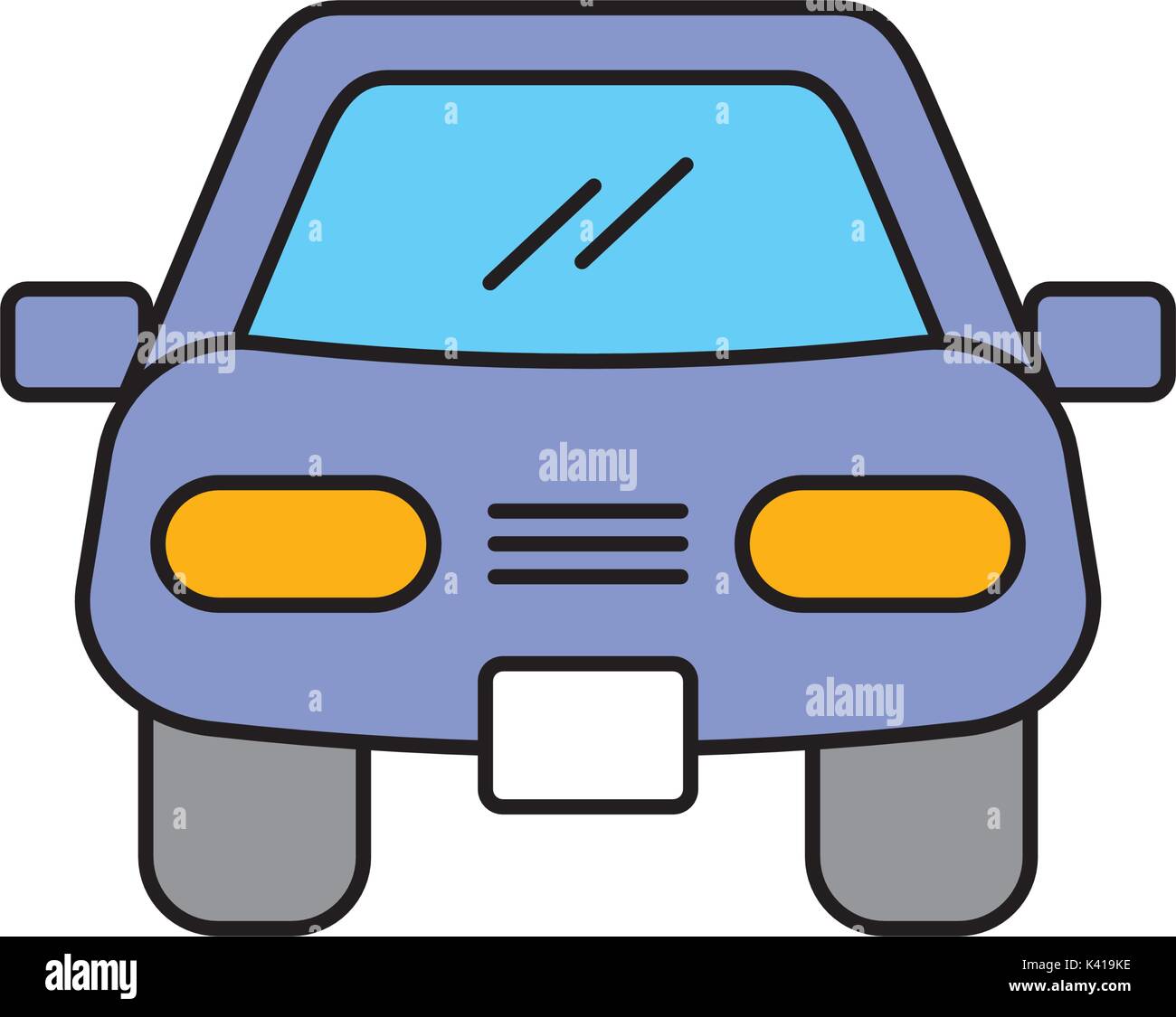 cartoon car vehicle transport front view icon Stock Vector Image & Art ...