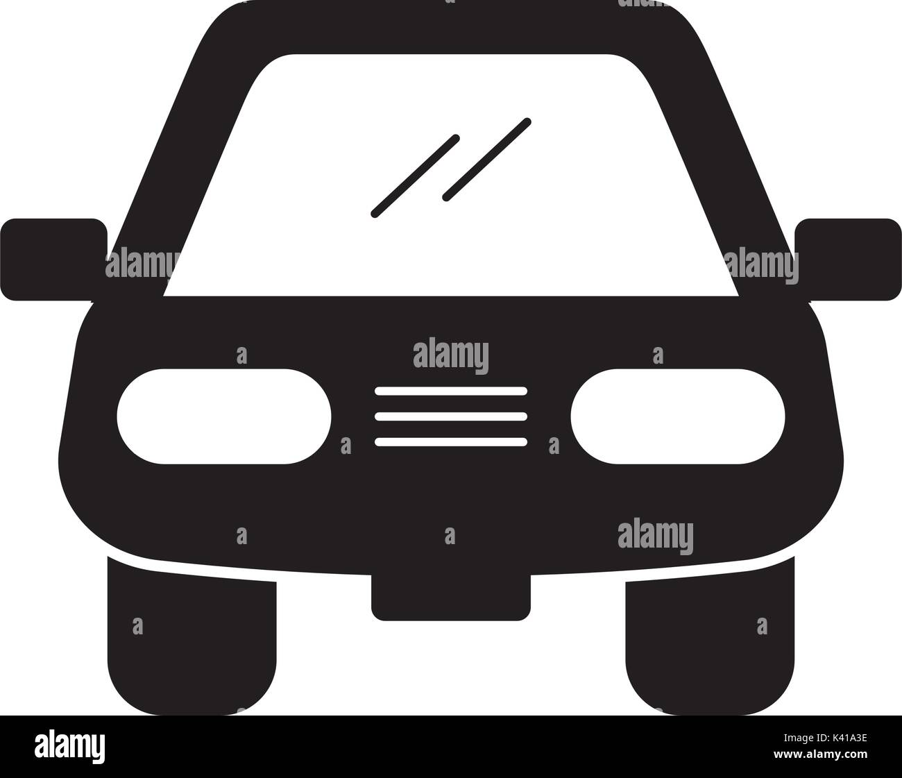 cartoon car vehicle transport front view icon Stock Vector Image & Art ...
