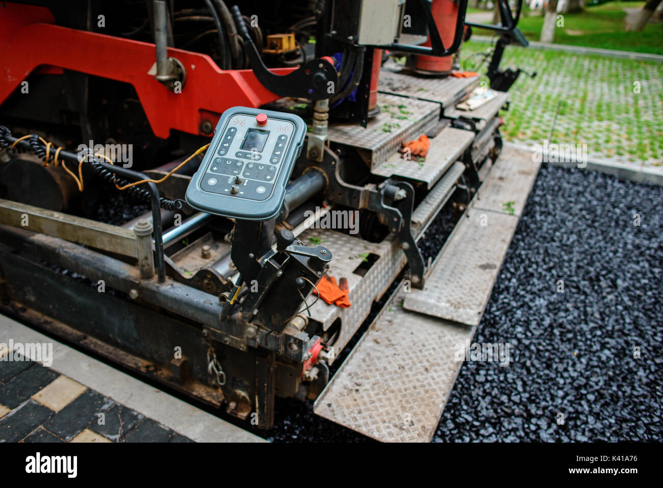 Road paving machine stacking asphalt hi-res stock photography and ...