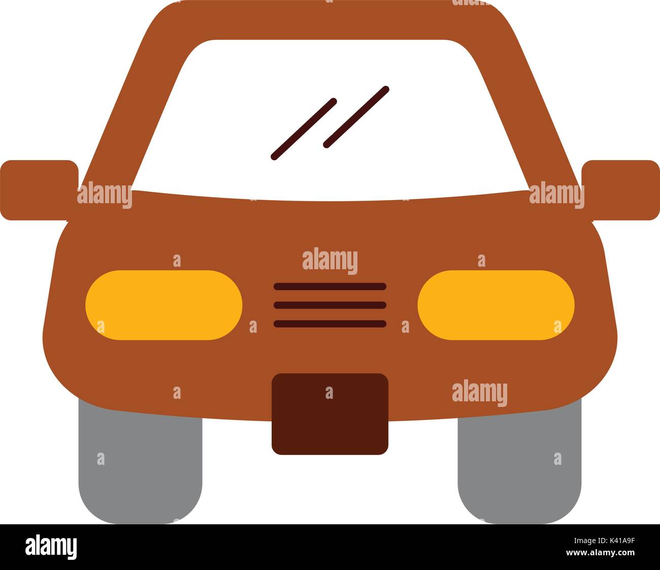 cartoon car vehicle transport front view icon Stock Vector Image & Art ...