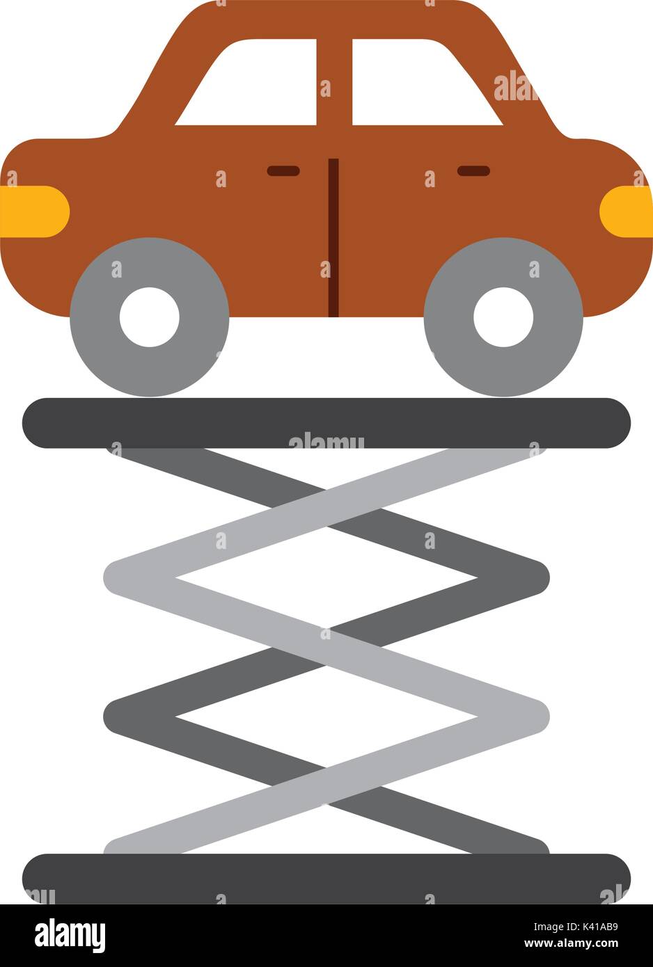 cartoon car over self propelled lift service maintenance Stock Vector ...