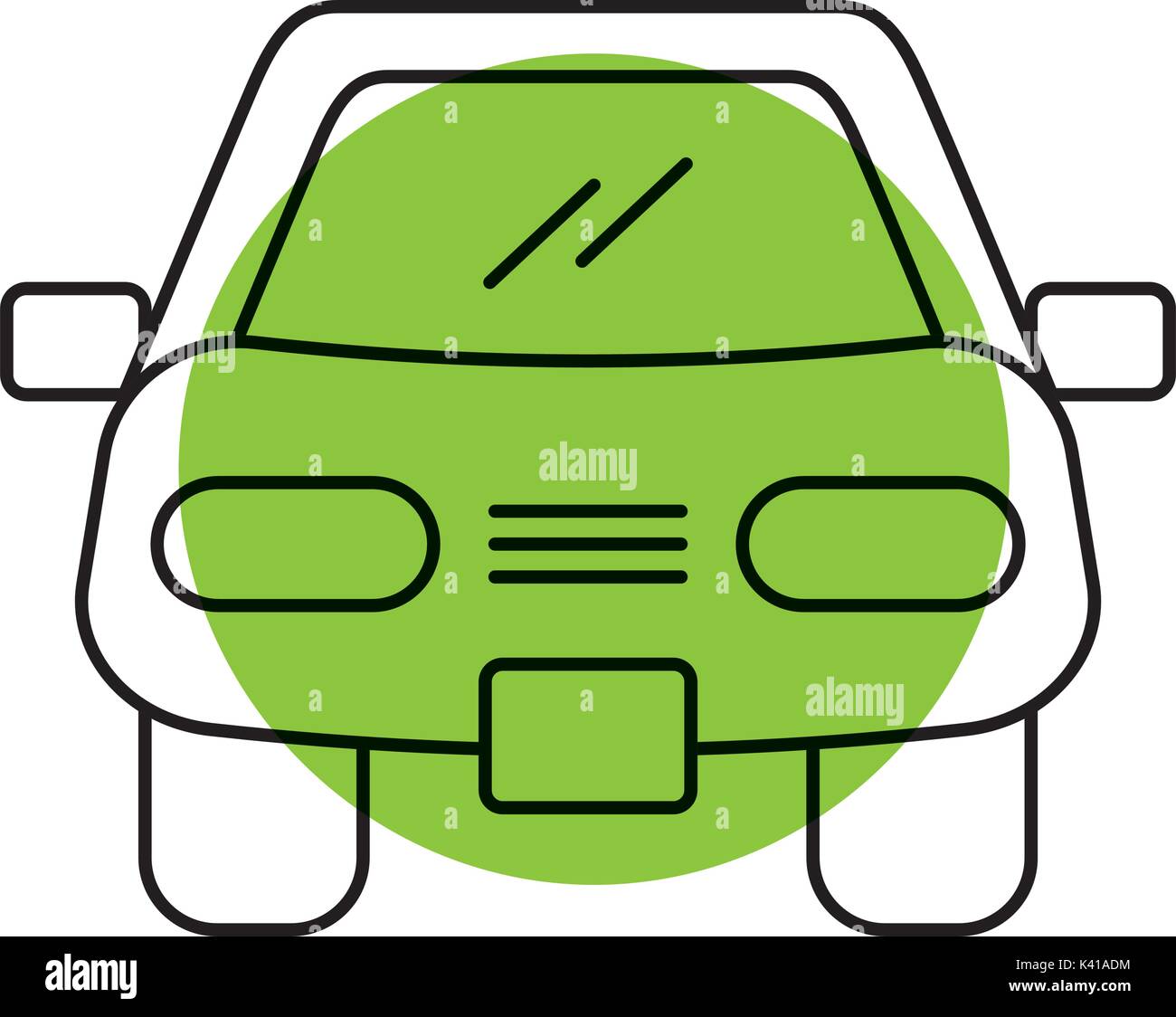 cartoon car vehicle transport front view icon Stock Vector Image & Art ...