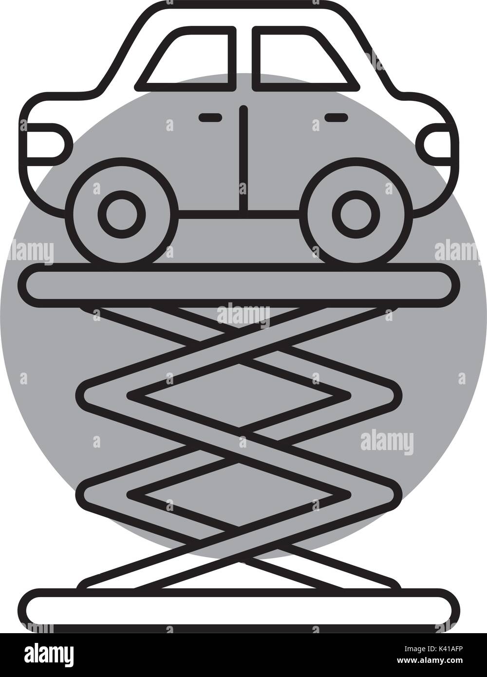 cartoon car over self propelled lift service maintenance Stock Vector ...