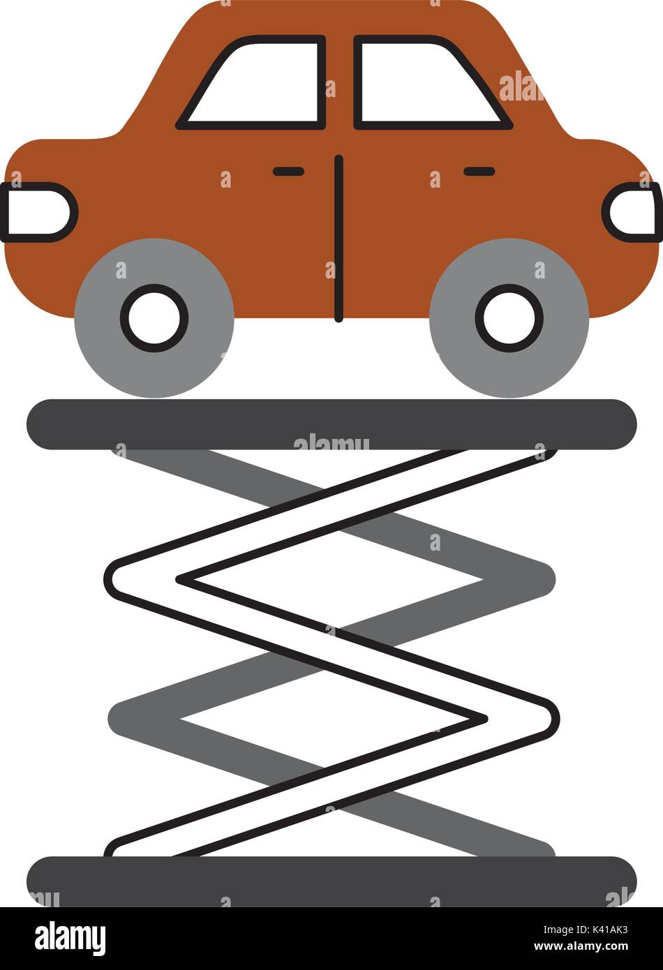 Cartoon Of Car On Lift