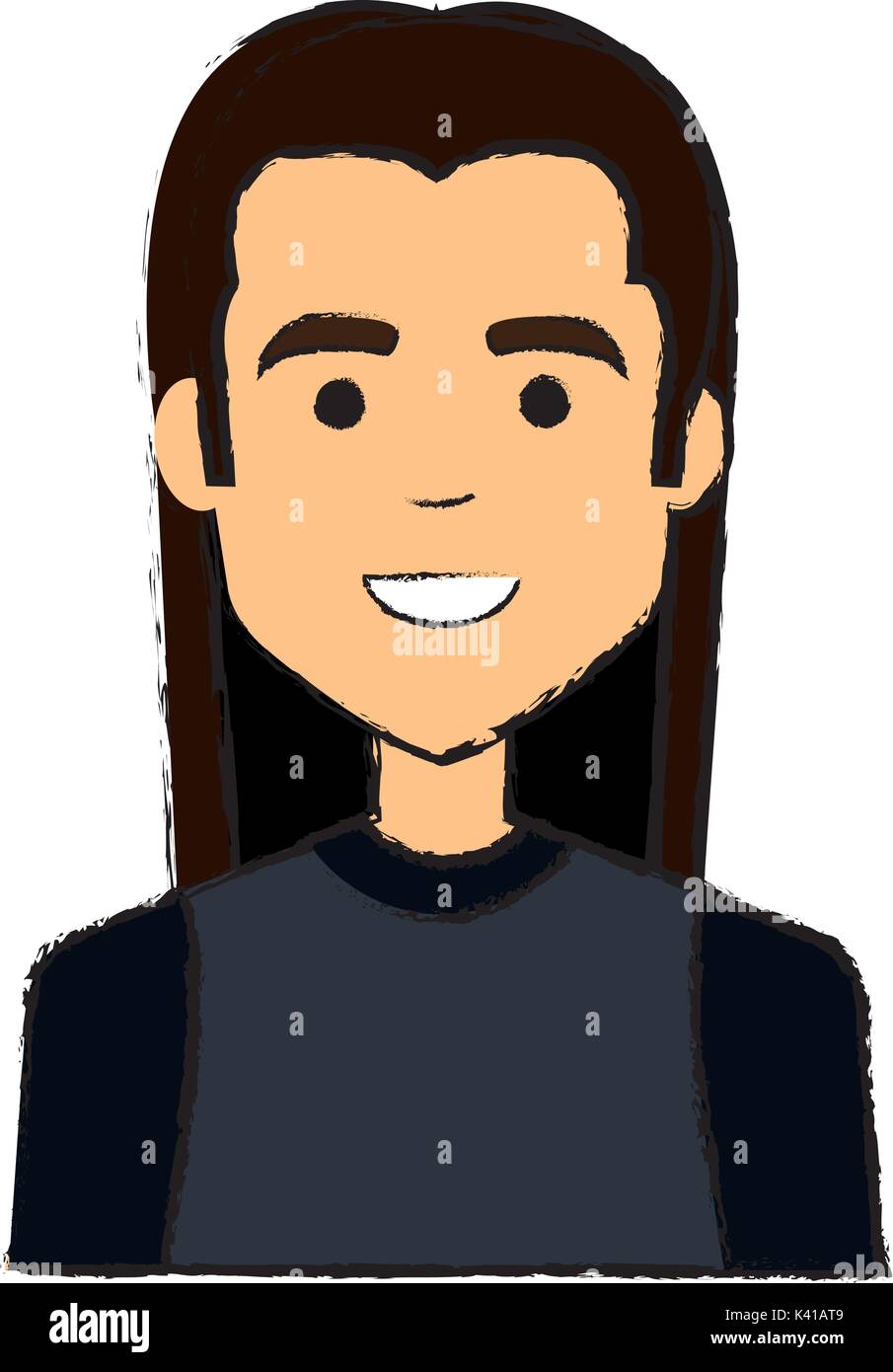 Long hair man profile Stock Vector Images - Alamy