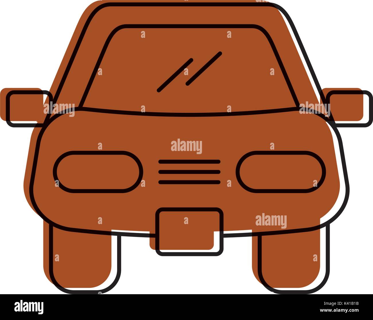 cartoon car vehicle transport front view icon Stock Vector Image & Art ...