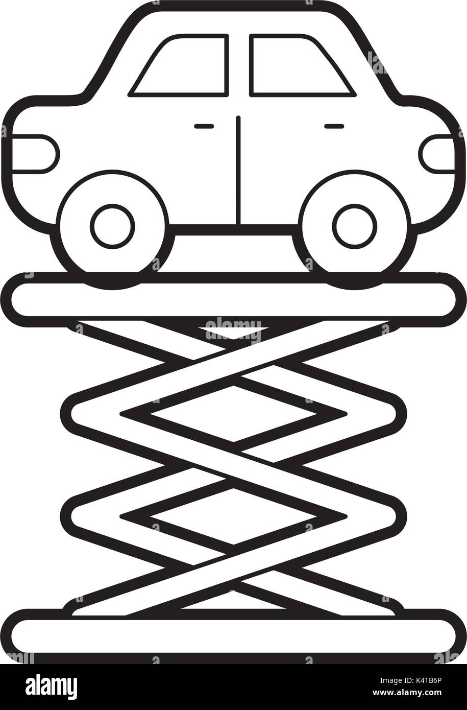 cartoon car over self propelled lift service maintenance Stock Vector ...