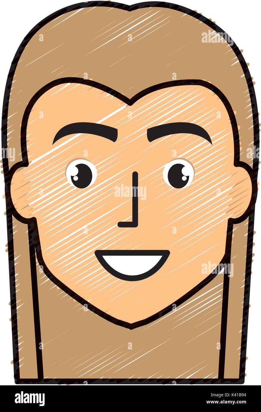 Long hair boy Stock Vector Images - Alamy