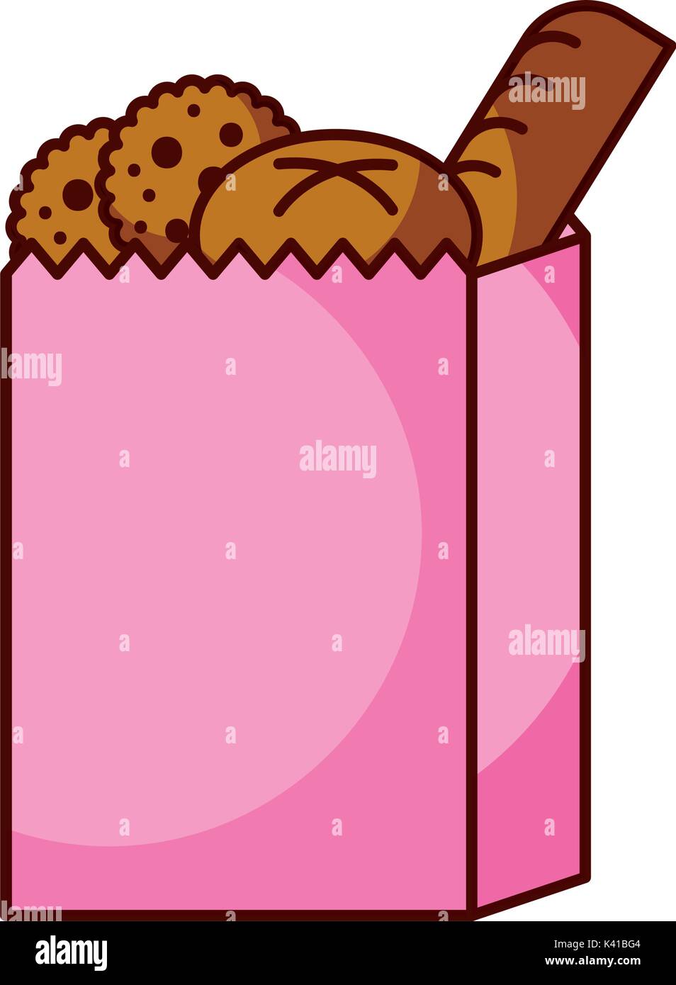 pink paper bag bread bakery pastry shop Stock Vector Image & Art - Alamy