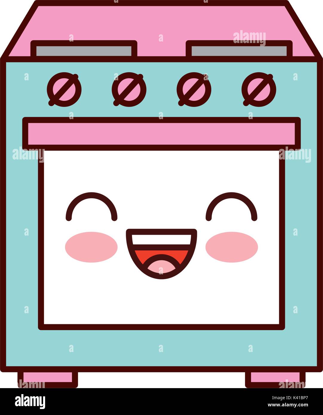 kawaii cute applicance oven kitchen machine image Stock Vector Image ...