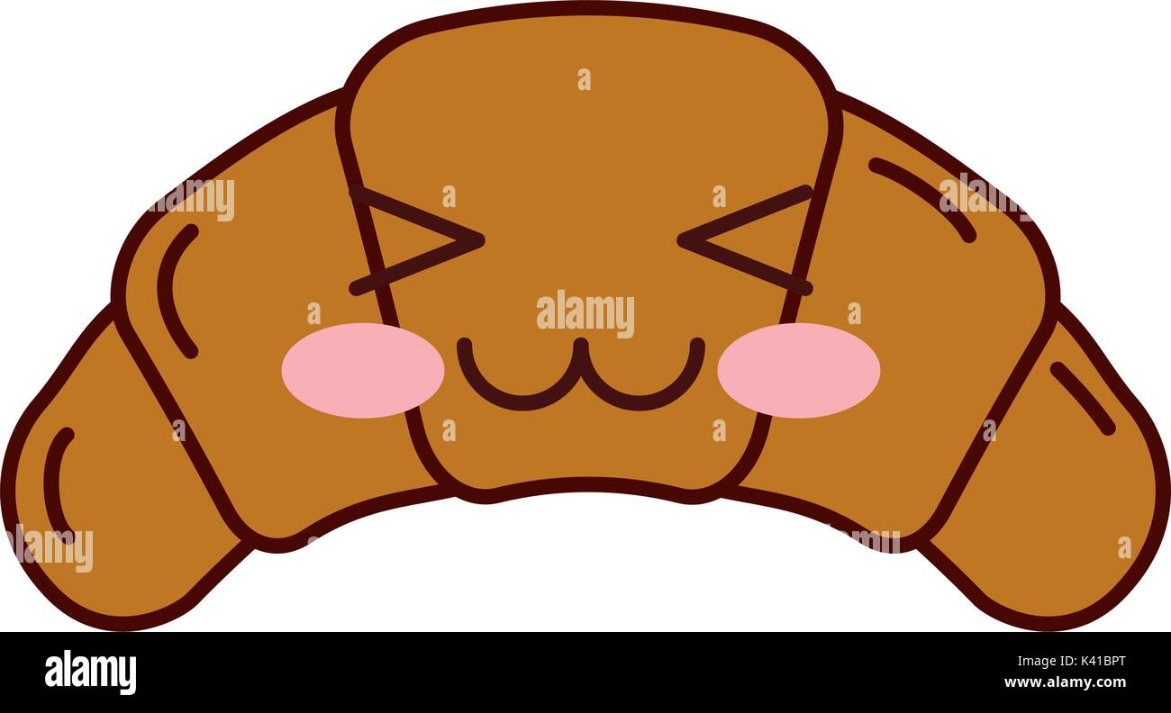 kawaii croissant bakery pastry product food fresh Stock Vector Image ...