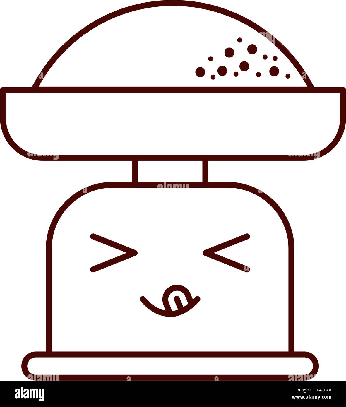 cartoon weight scale flour character kawaii Stock Vector Image & Art ...