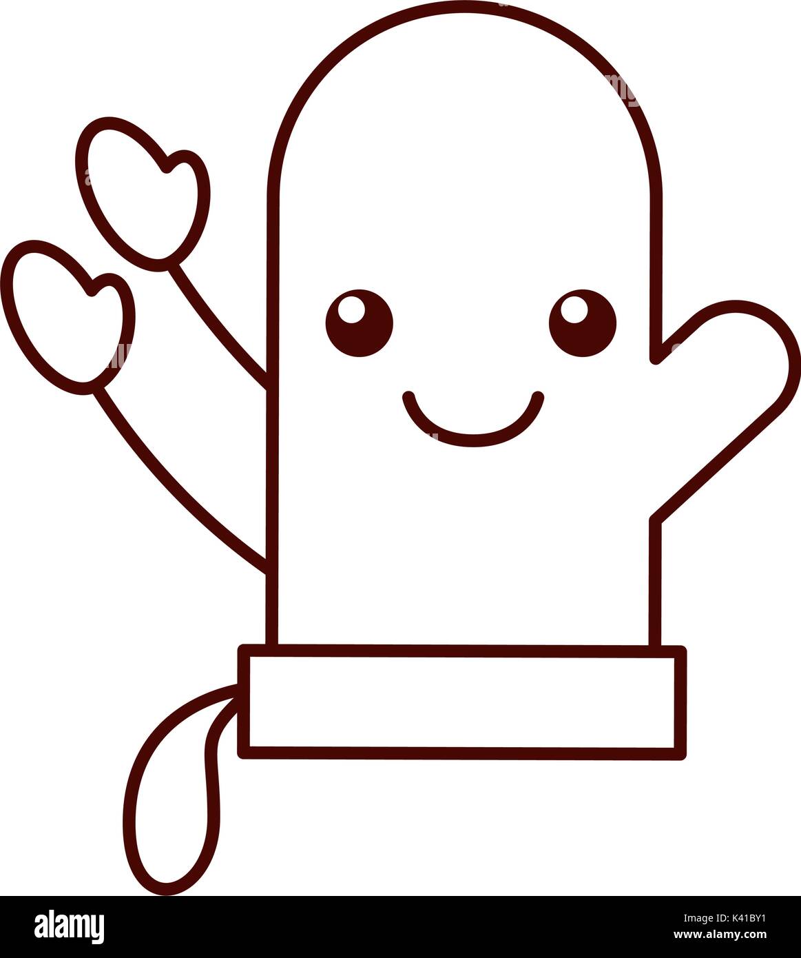 cartoon glove character kitchen icon Stock Vector Image & Art - Alamy