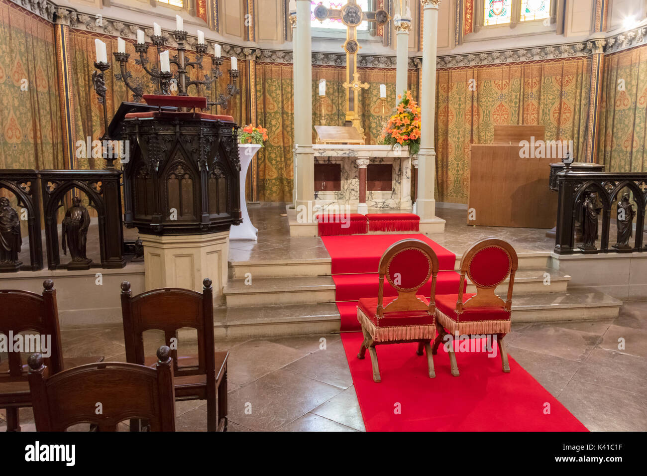 Wedding chapel interior - Wedding at Hohenzollern Castle Stock Photo - Alamy