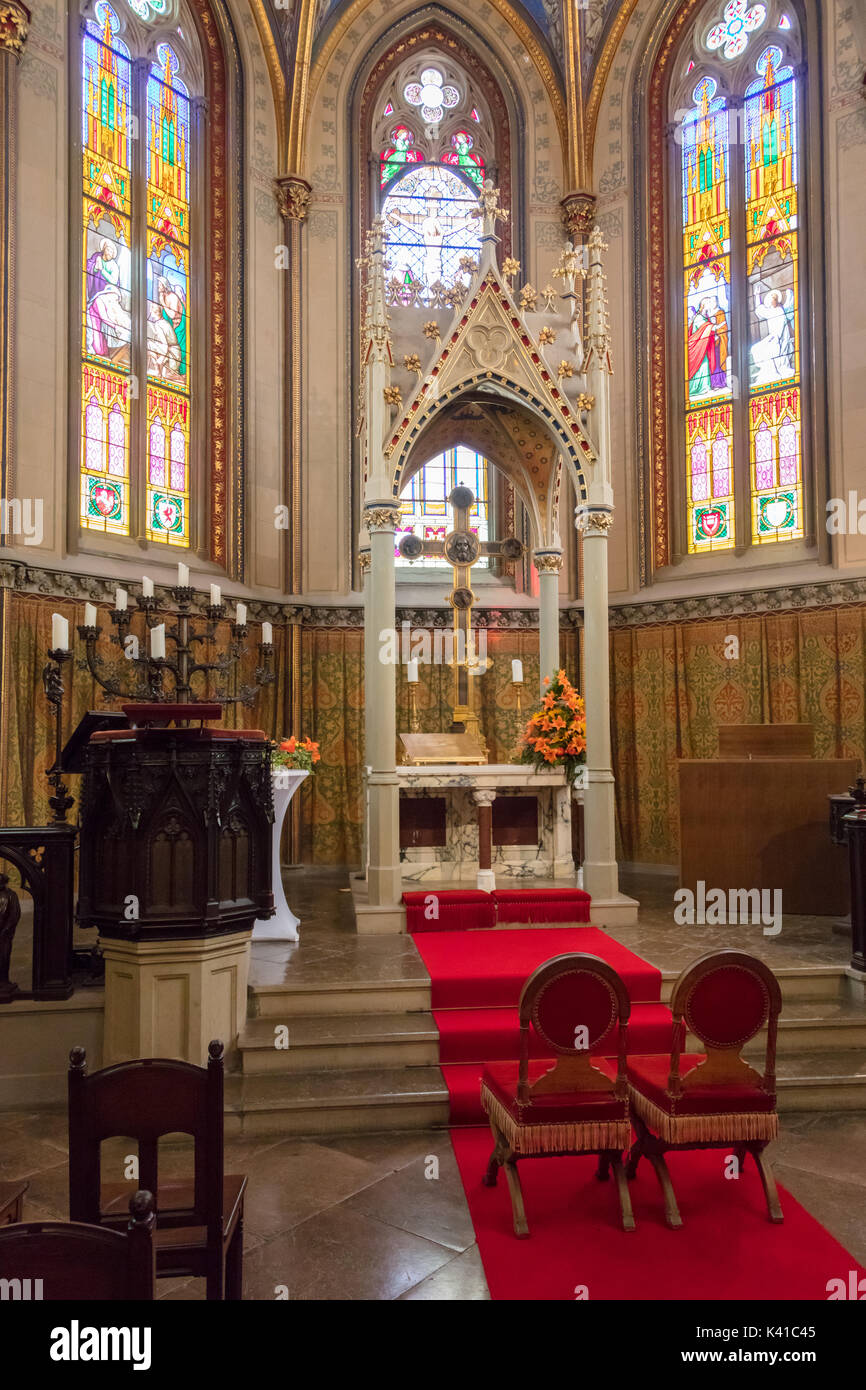 Wedding chapel interior - Wedding at Hohenzollern Castle Stock Photo - Alamy