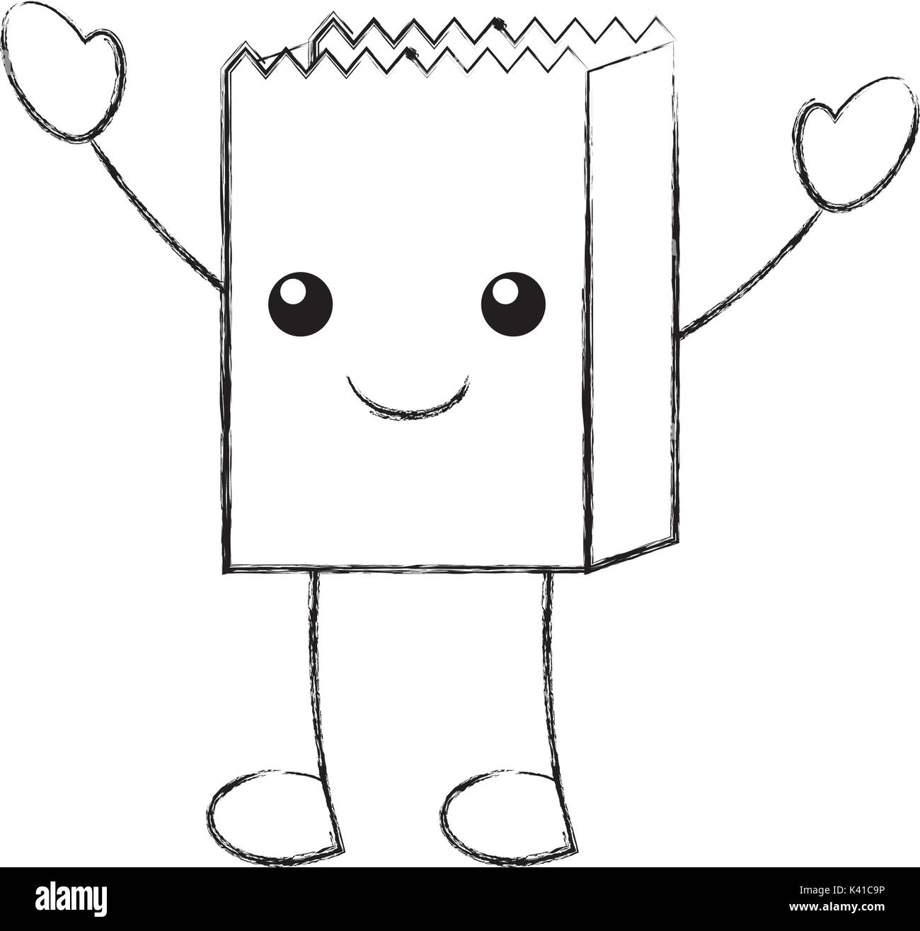 Cartoon paper bag Black and White Stock Photos & Images - Alamy