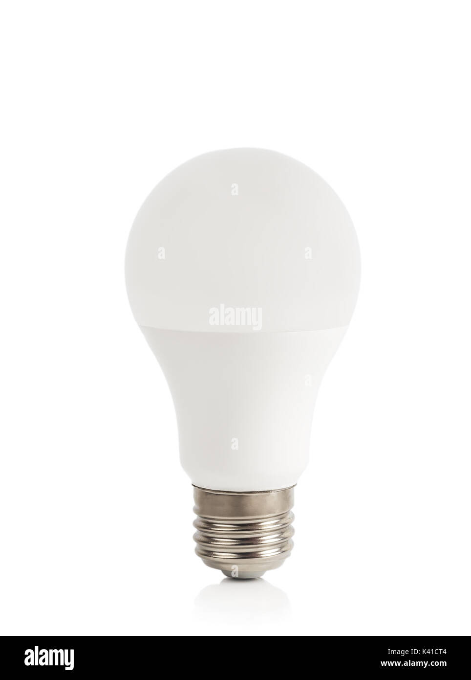 Economical white LED lamp on a white background Stock Photo - Alamy