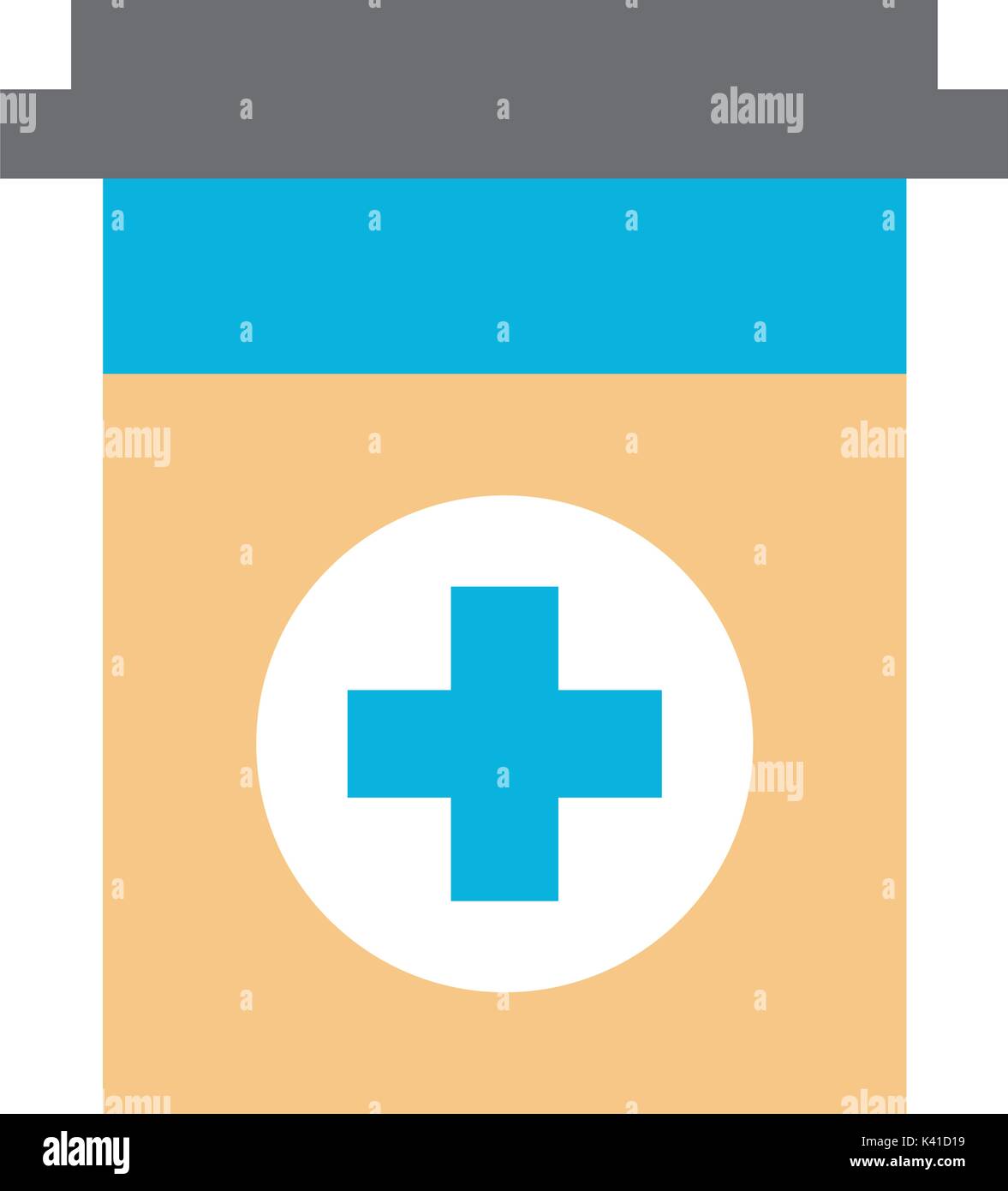 plastic container medicine cross pharmaceutical treatment Stock Vector ...