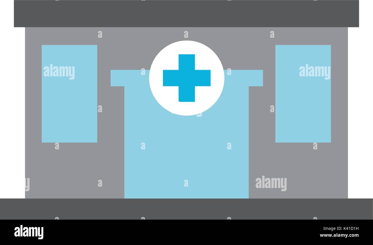 hospital building medical center front view icon Stock Vector Image ...