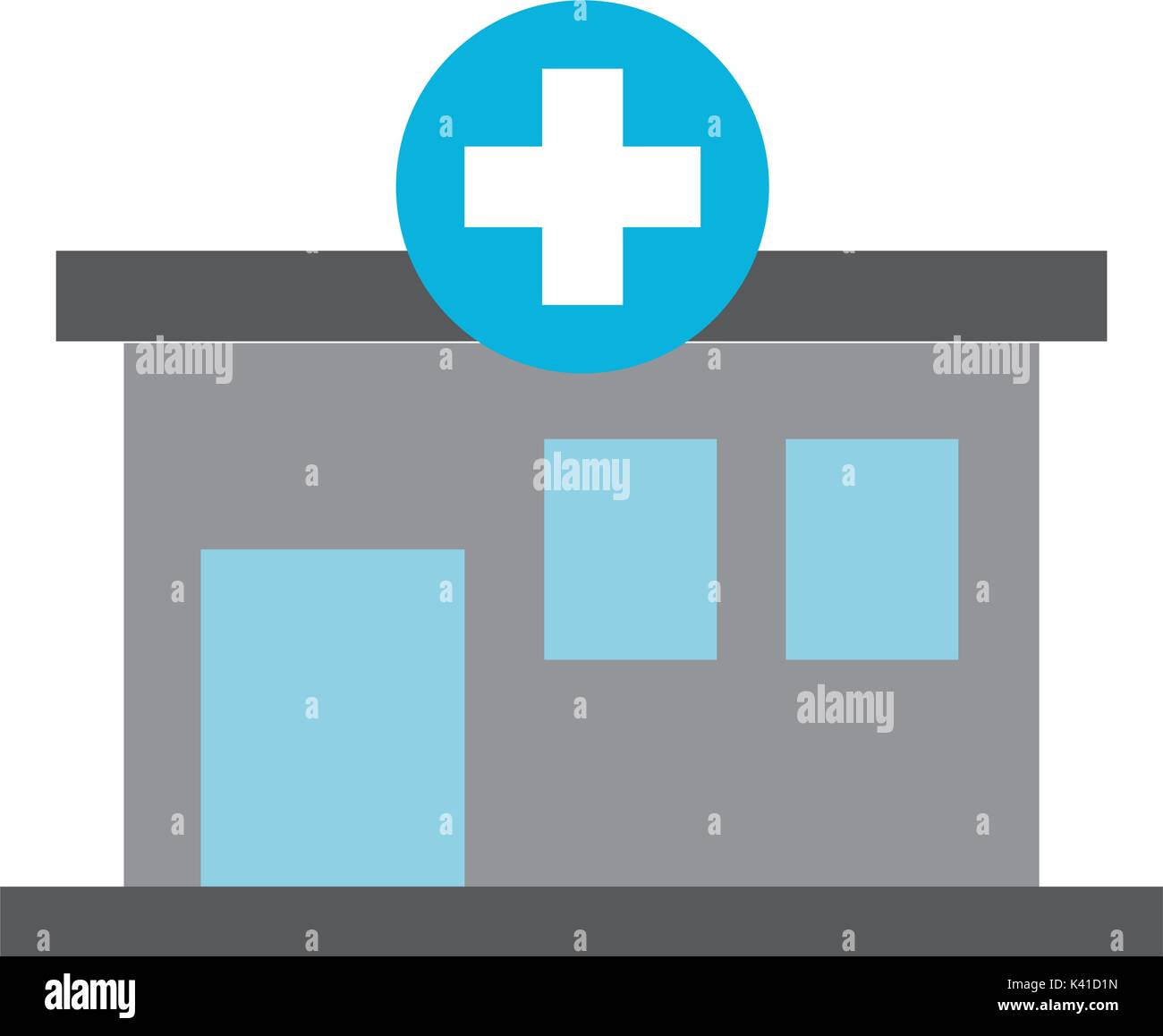 hospital building medical center front view icon Stock Vector Image ...