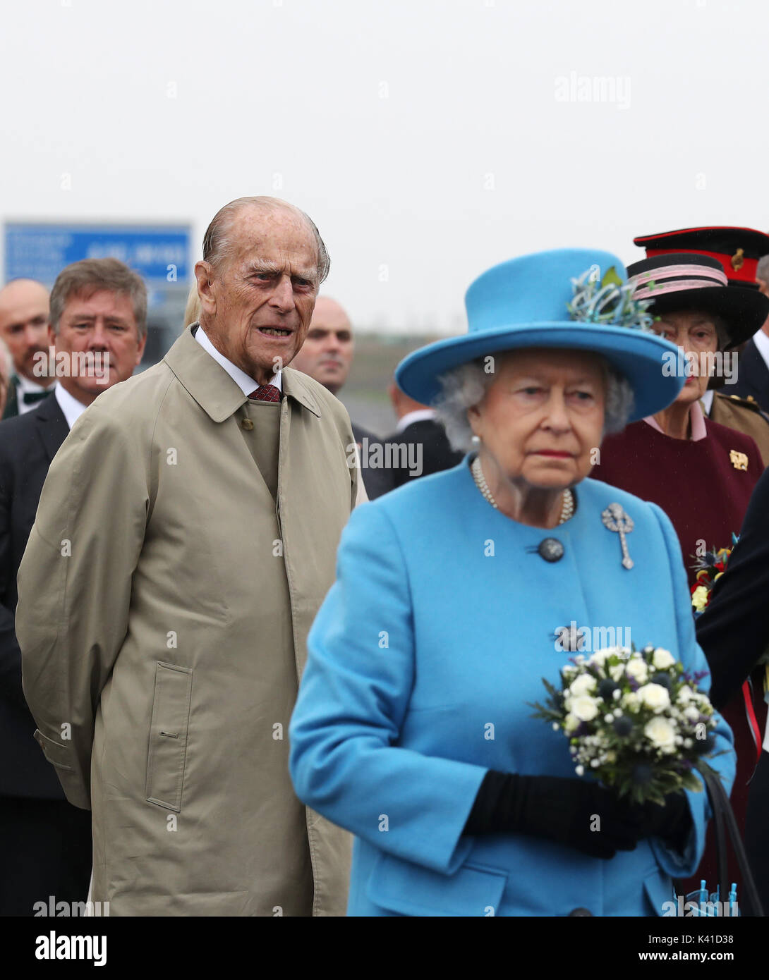 Queen Elizabeth II and the Duke of Edinburgh on the Queensferry ...