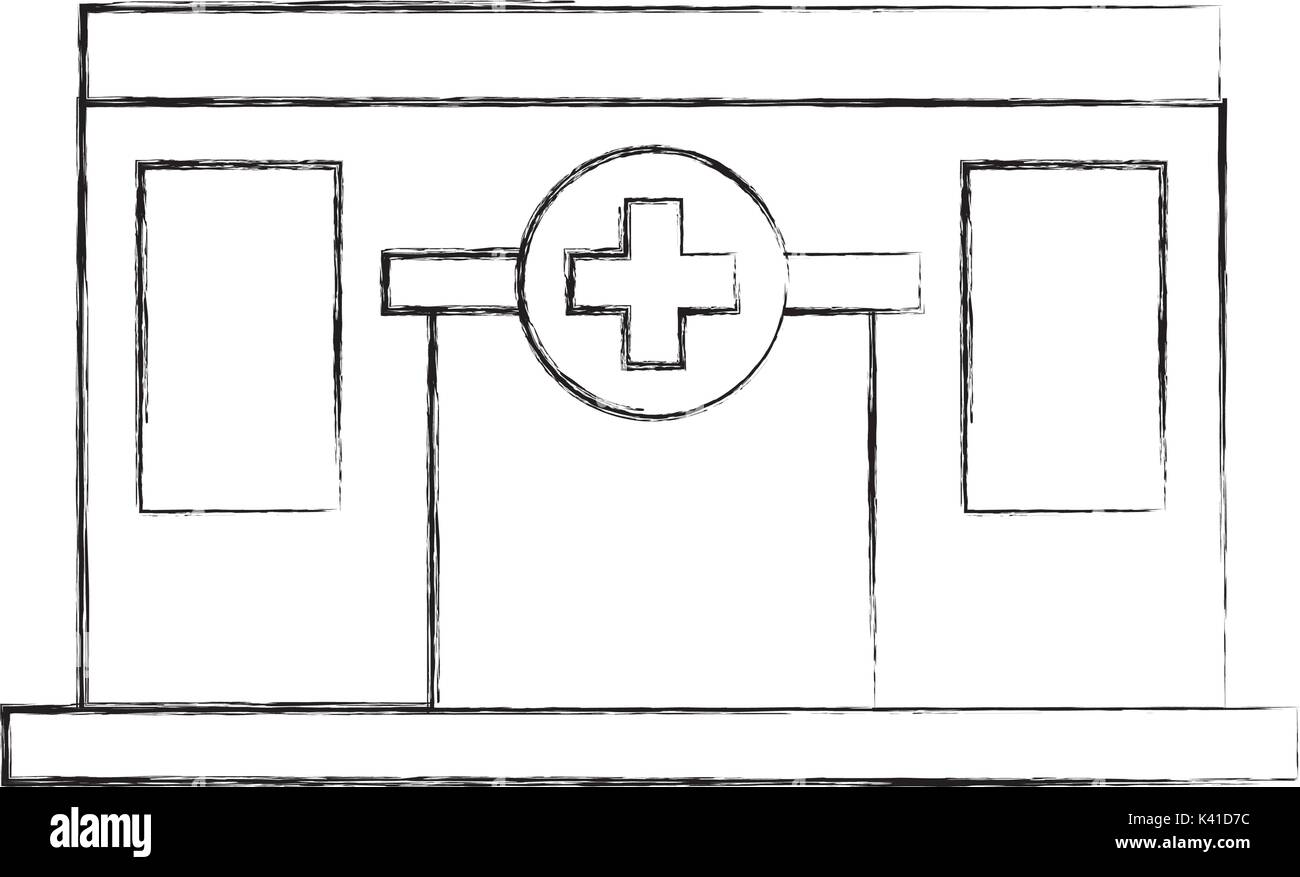 hospital building medical center front view icon Stock Vector Image ...