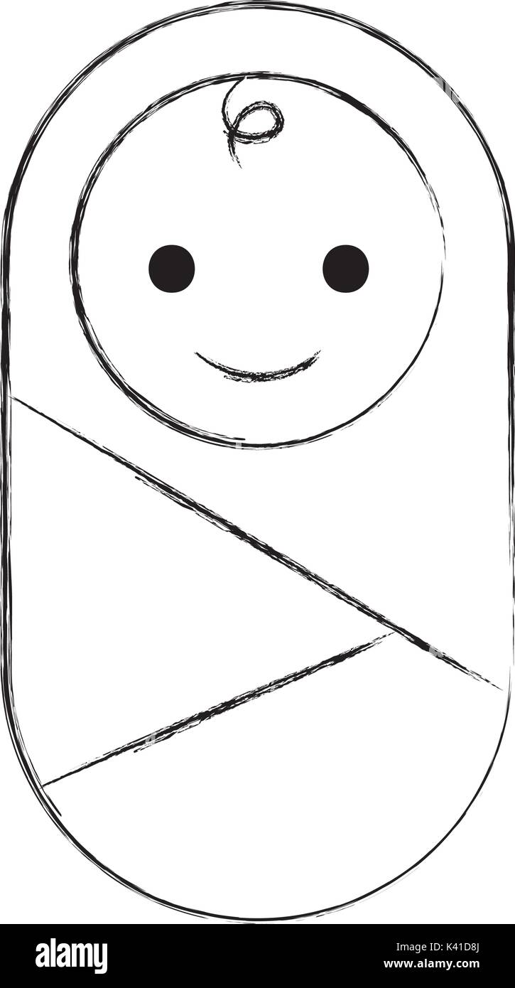 Baby wrapped in blanket Stock Vector Images - Alamy