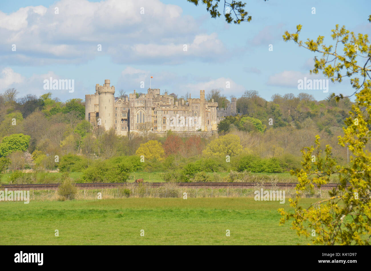 A large castle standing here in the countryside of Southern England ...