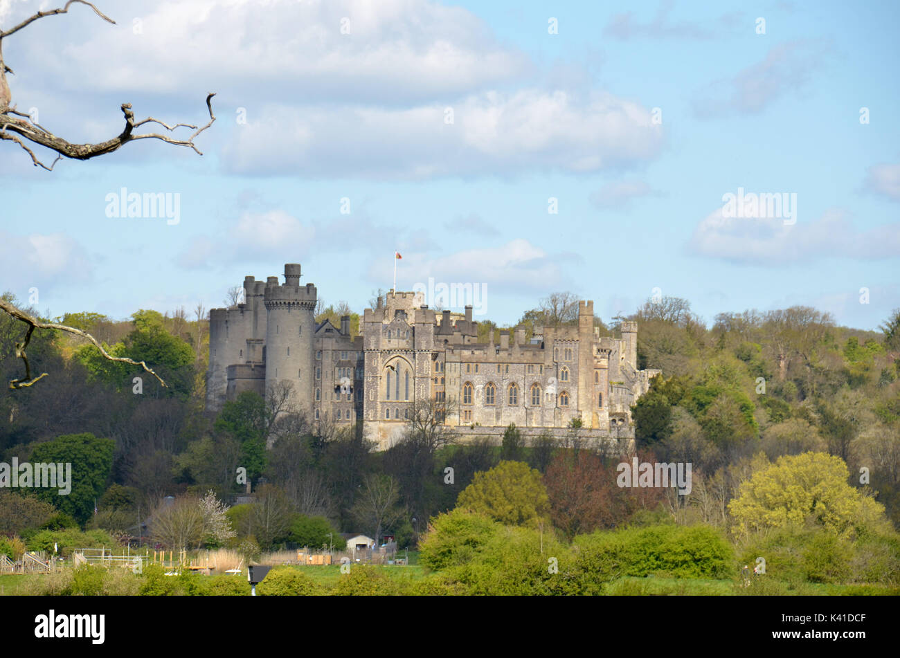 A large castle standing here in the countryside of Southern England ...