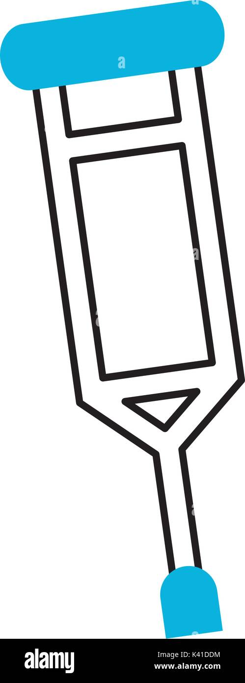 crutch medical walking sticks for rehabilitation leg Stock Vector Image ...