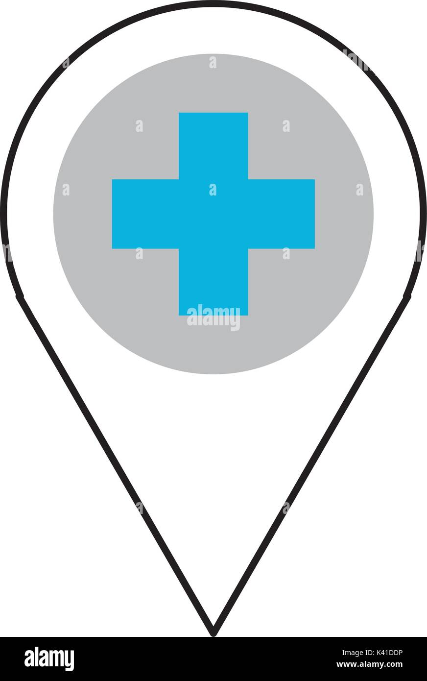 map pointer icon with cross hospital symbol position Stock Vector Image ...