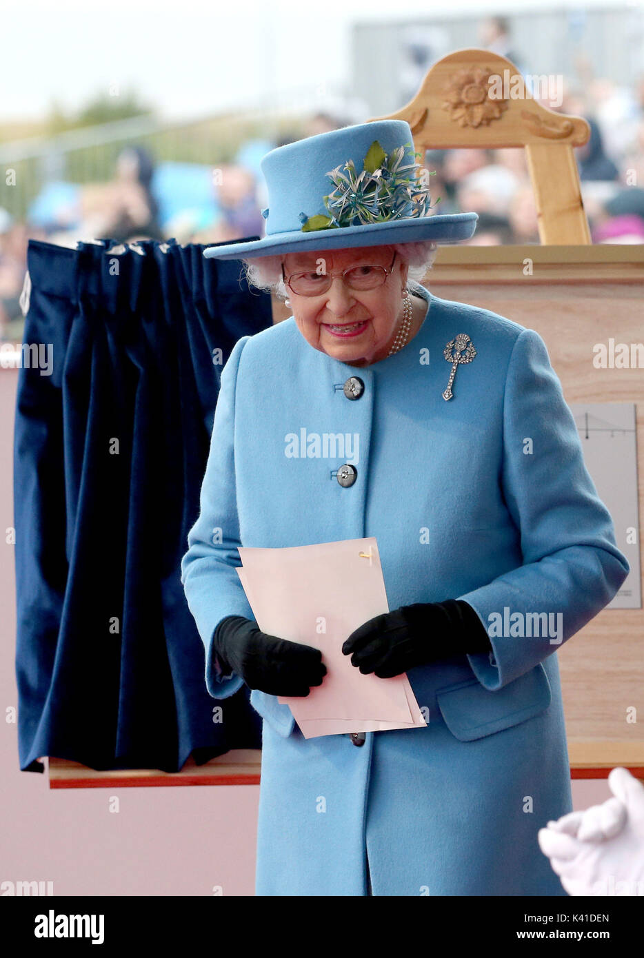 Queen Elizabeth II after giving a speech during the official opening of ...