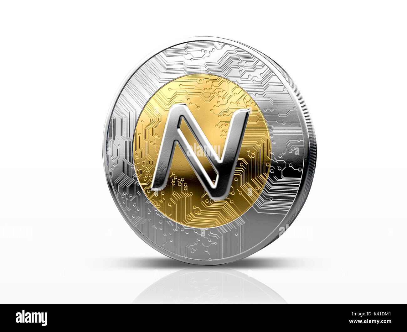 A namecoin physical cryptocurrency in gold and silver coin form on a ...