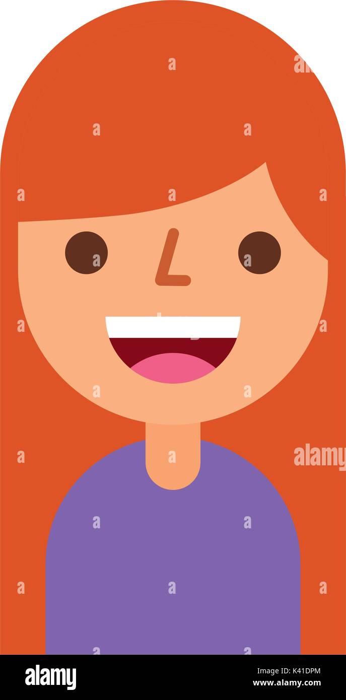 cartoon girl female character profile people young Stock Vector Image ...