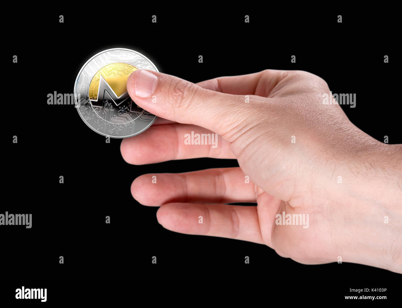 Cryptocurrency monero technology background hi-res stock photography ...
