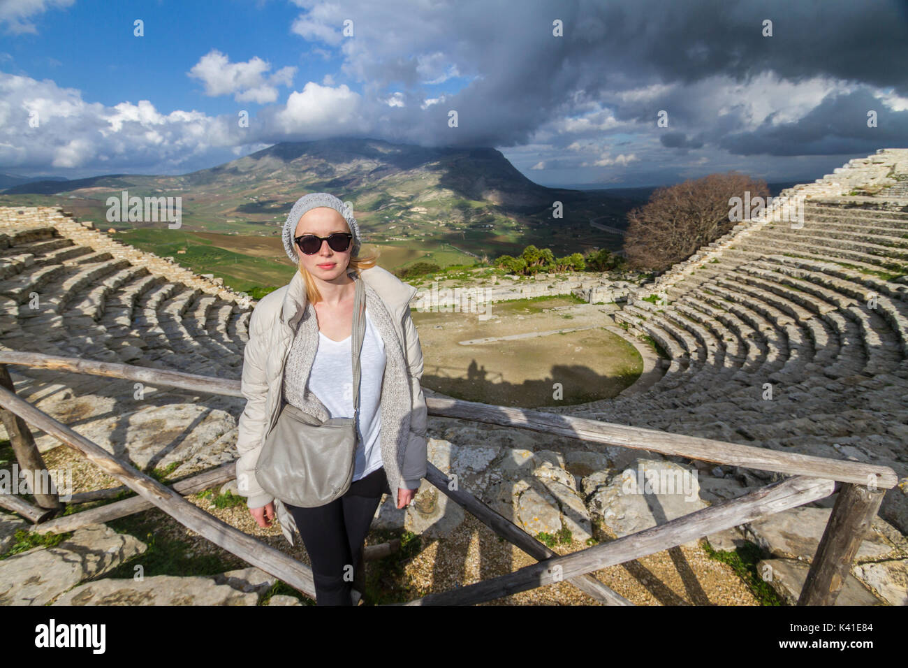 Segesta Amphitheatre Sicily High Resolution Stock Photography and ...