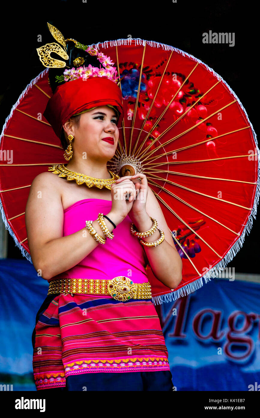 A Traditional Thai Dancer Performs On Stage At The Brighton Thai ...