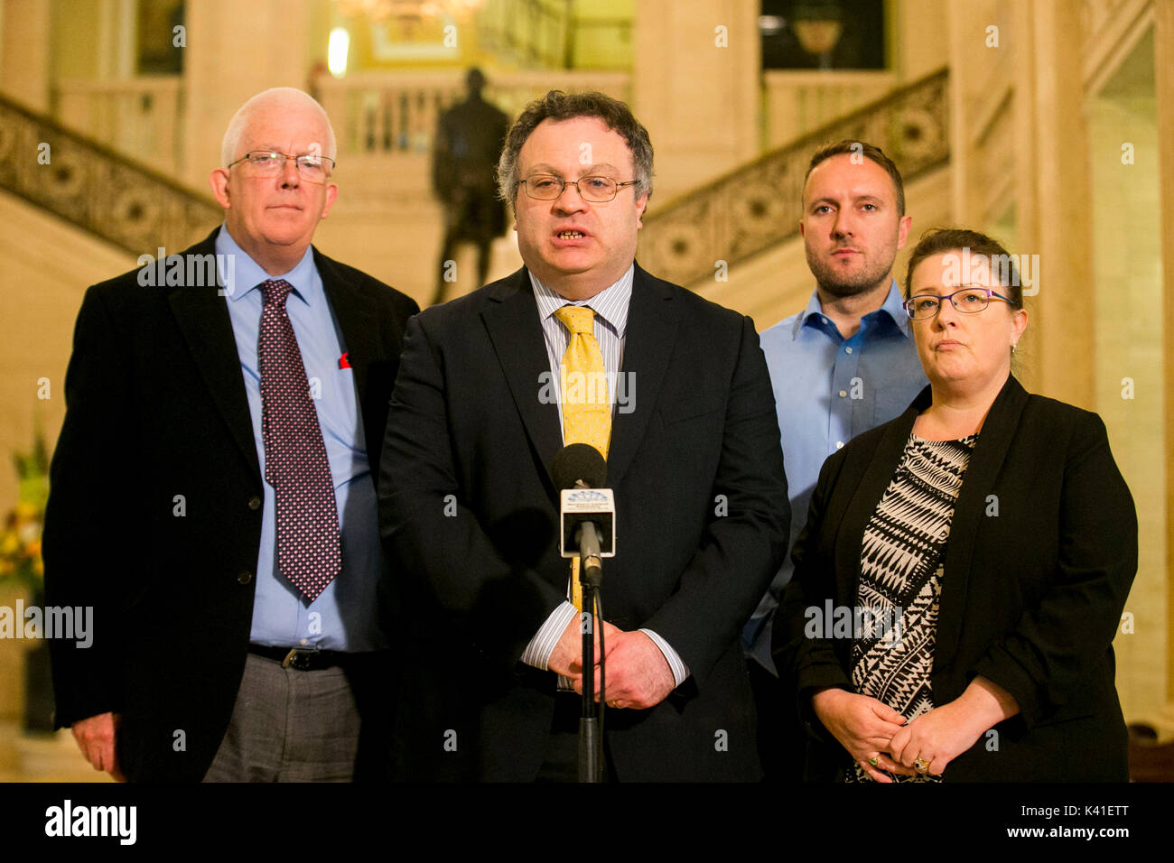 The Alliance Party's (left to right) Stewart Dickson, Stephen Farry ...