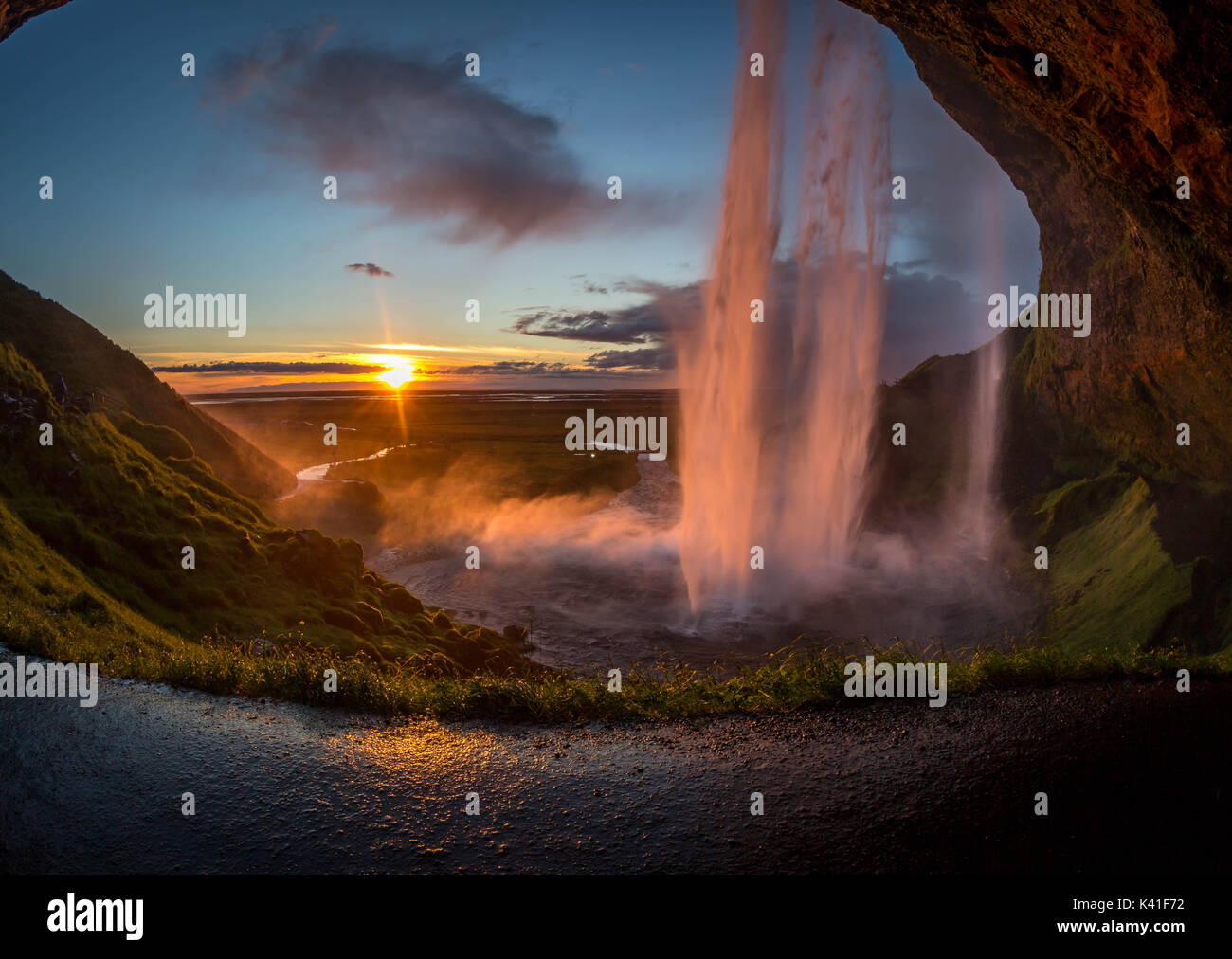 Under the waterfall Stock Photo - Alamy