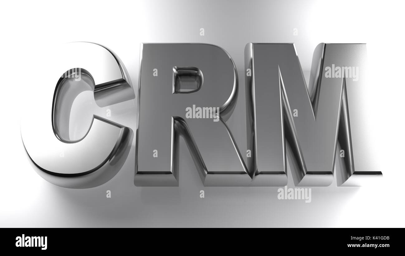 CRM chromed - 3D rendering Stock Photo - Alamy