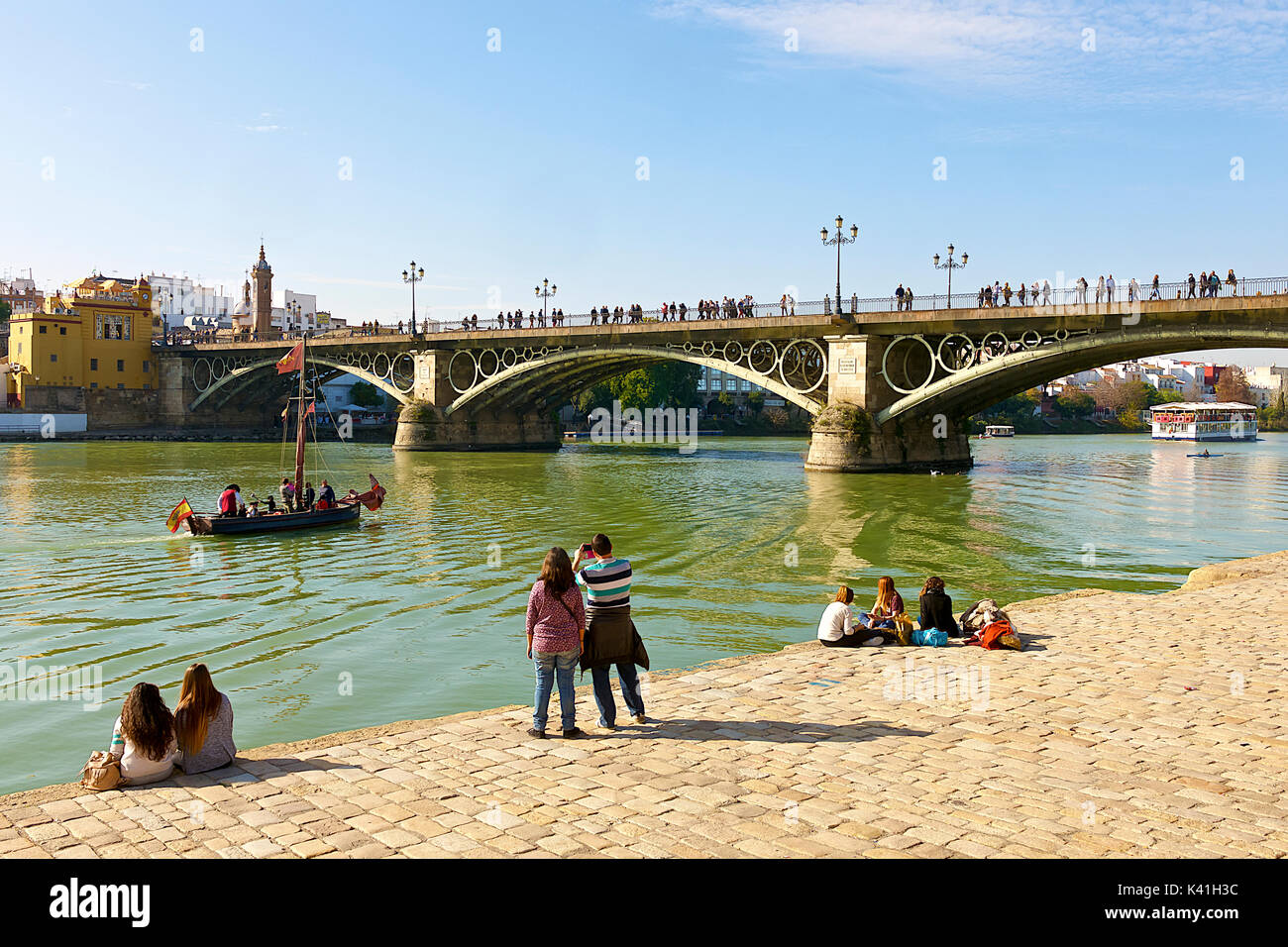 Isabel II Bridge Stock Photo - Alamy