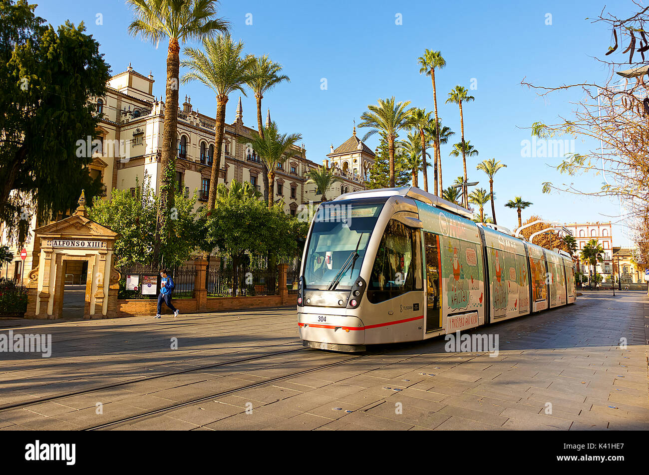 Tramway in Seville, Spain Stock Photo - Alamy