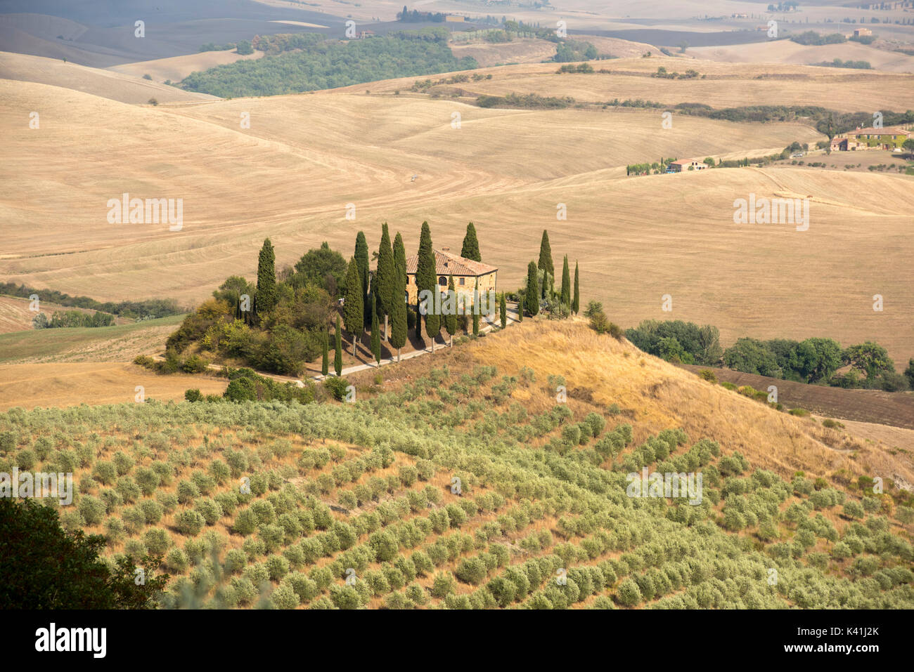 Podere Belvedere nestled amongst the famous Tuscan Landscape, Tuscany ...