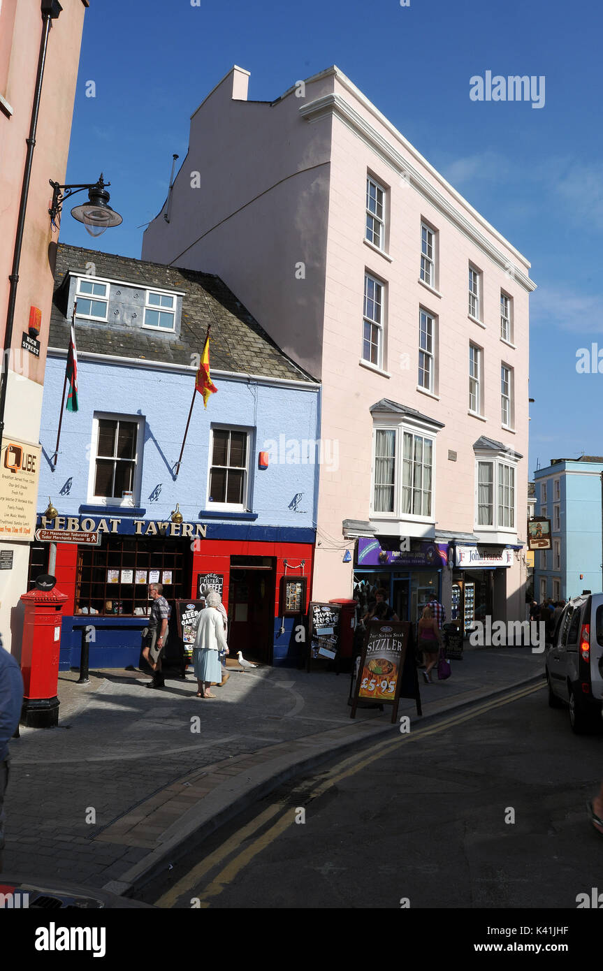 Street scene in Tenby Stock Photo - Alamy