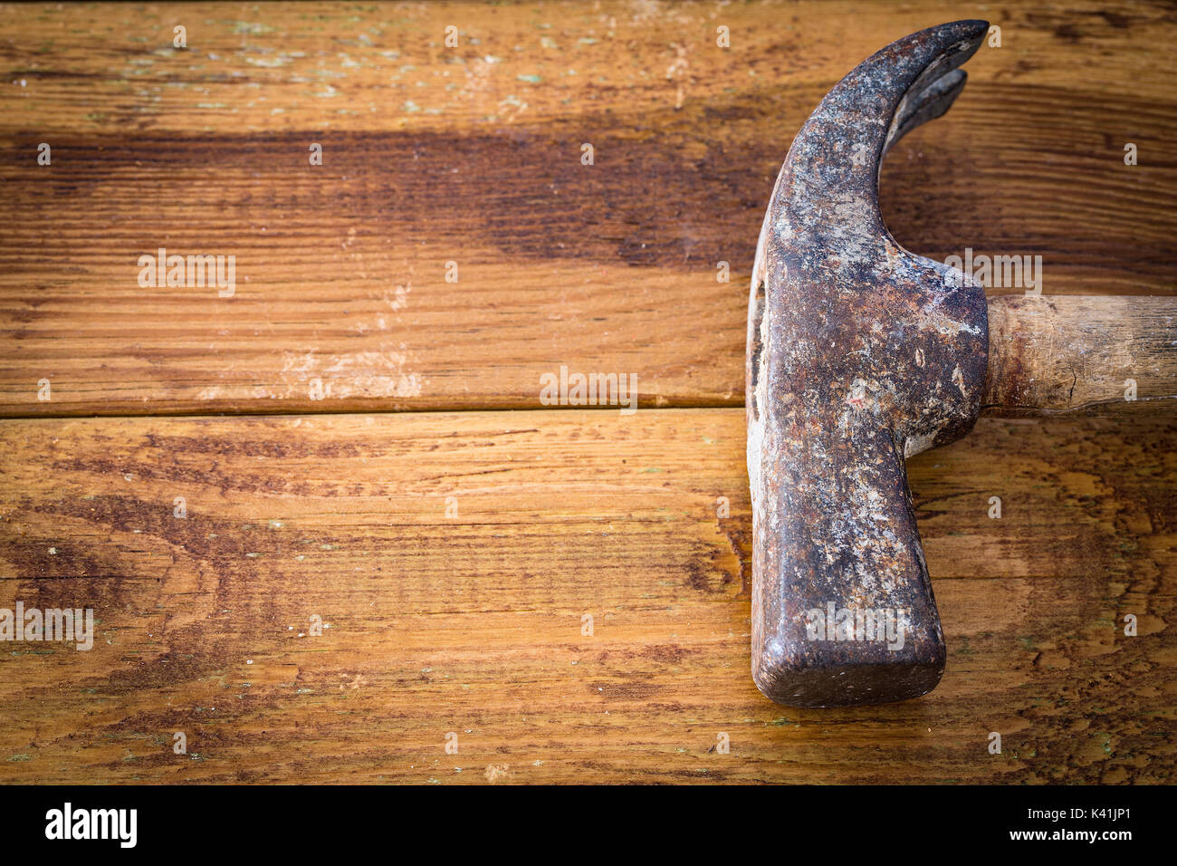 Group of old oxide vintage tools. Hammers Stock Photo - Alamy